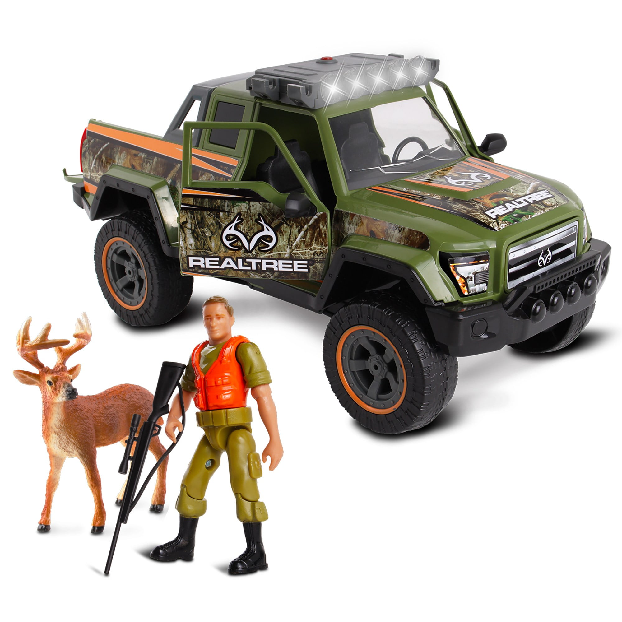 NKOK RealTree 1:18 Scale: Buck Hunting Playset - 4 Piece Friction ...
