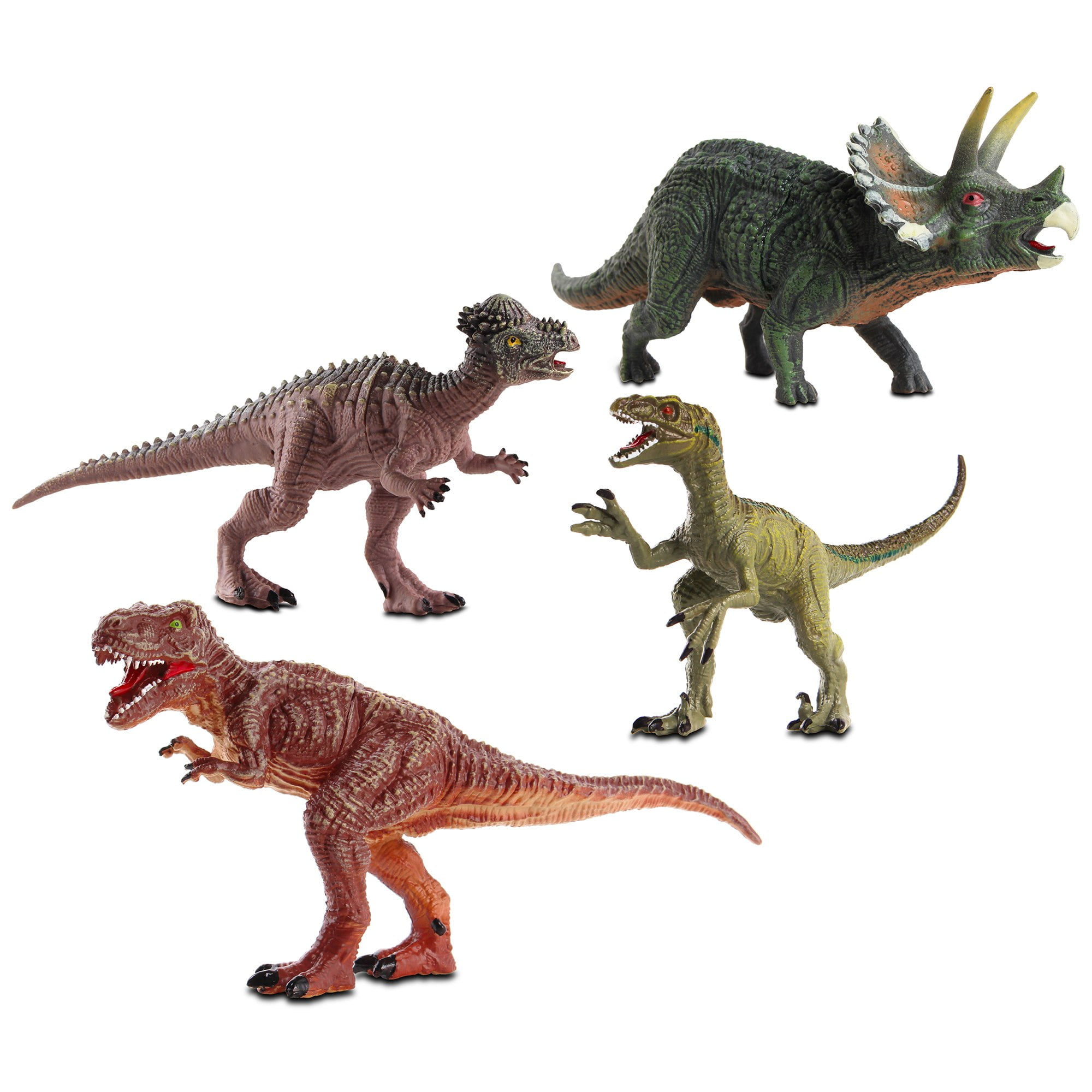 WowWorld Poseable Dinosaur 4-Pack Set T-Rex, Triceratops ...