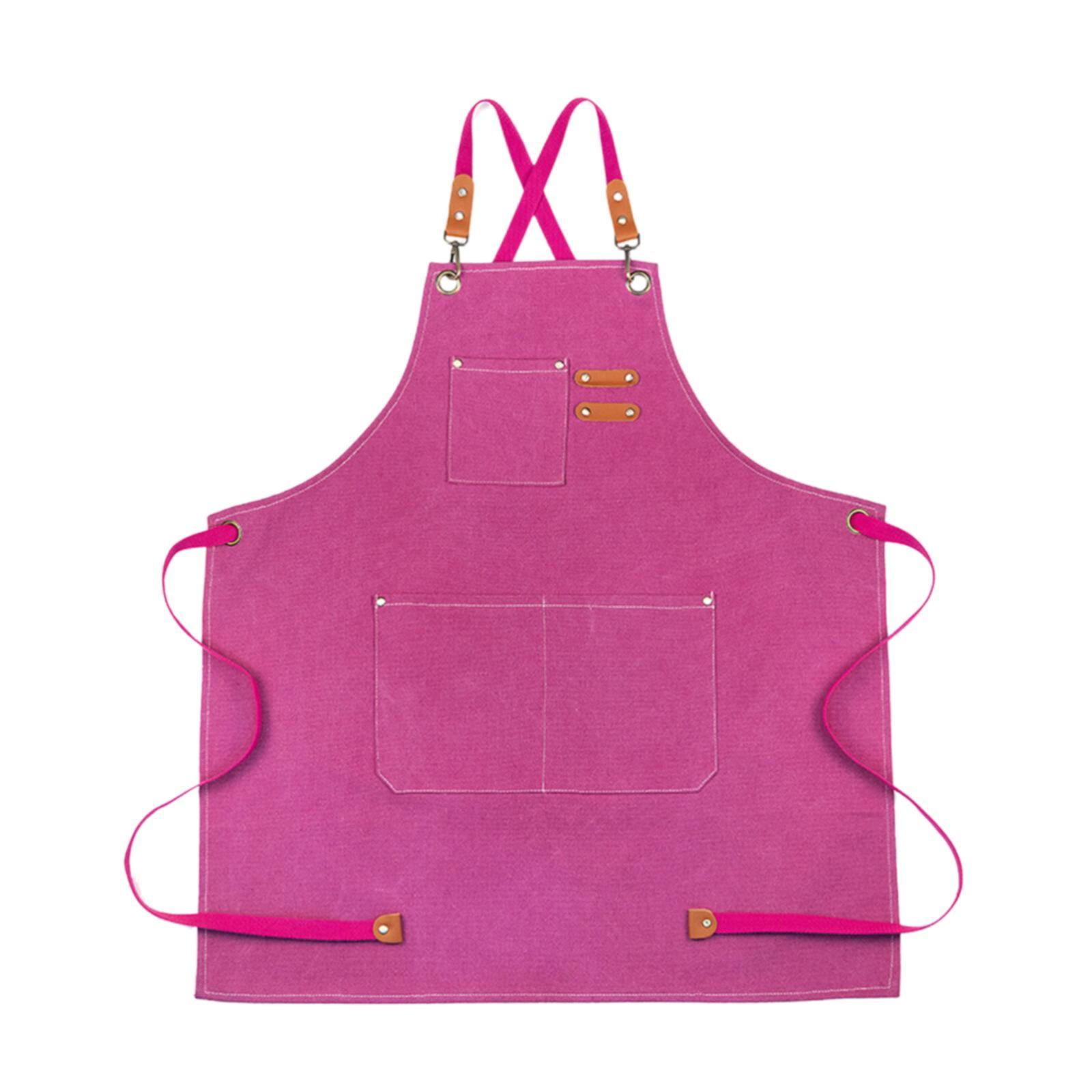 NKOOGH Chef Aprons for Men Women with Large Pockets Cotton Canvas Back ...