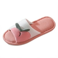 Women's Soft and Cozy Ribbon Bow Plush Slippers With No-Slip Rubber ...