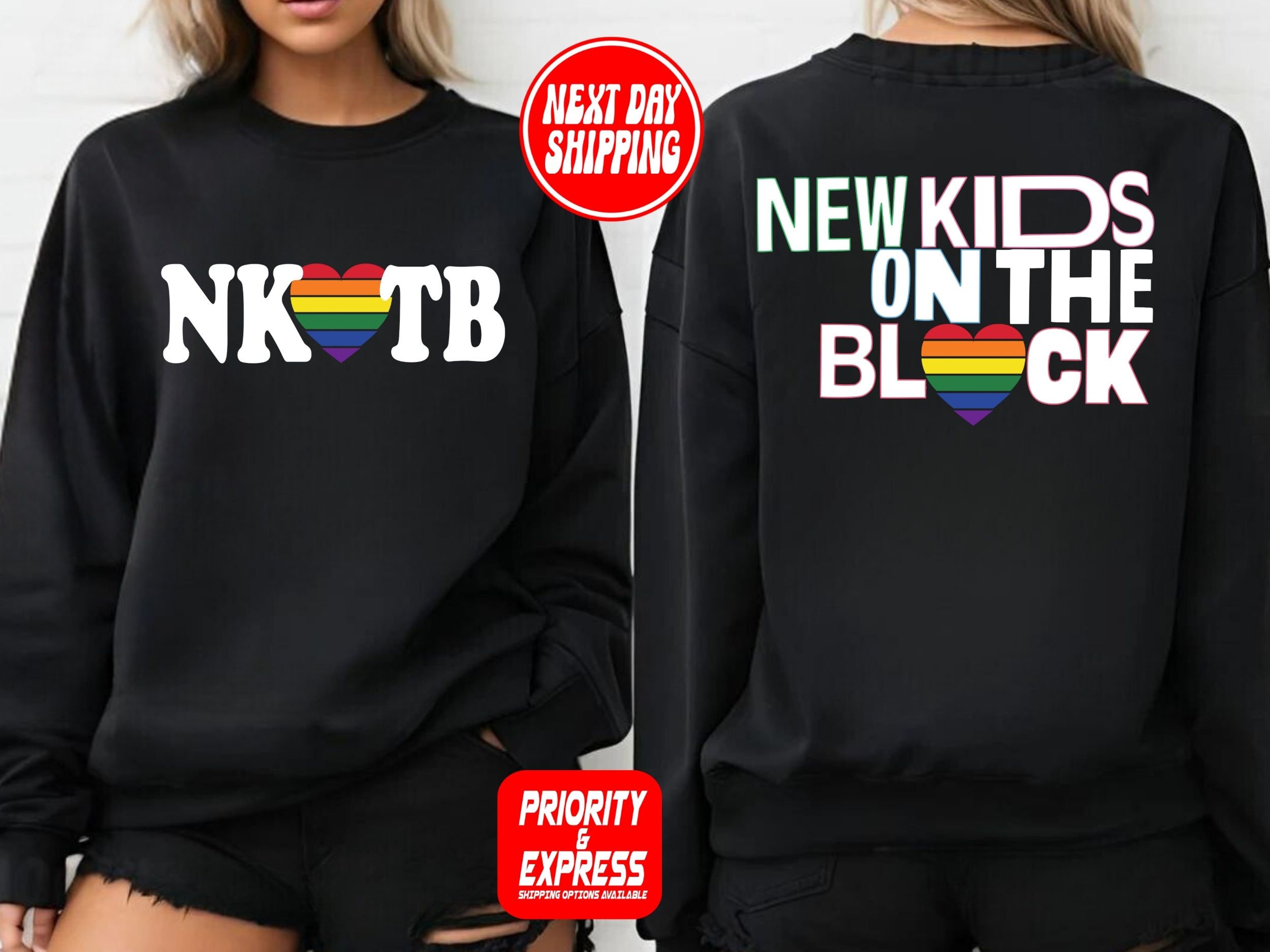 NKOTB Magic Summer 2024 Love Rainbow Pride Heart Sweatshirt, New Kids ...