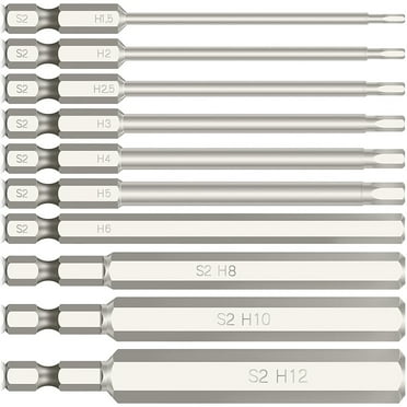 8pcs Hex Head Allen Wrench Drill Bits Set 100mm SAE Metric Allen Screwdriver Bits Magnetic Hex ...
