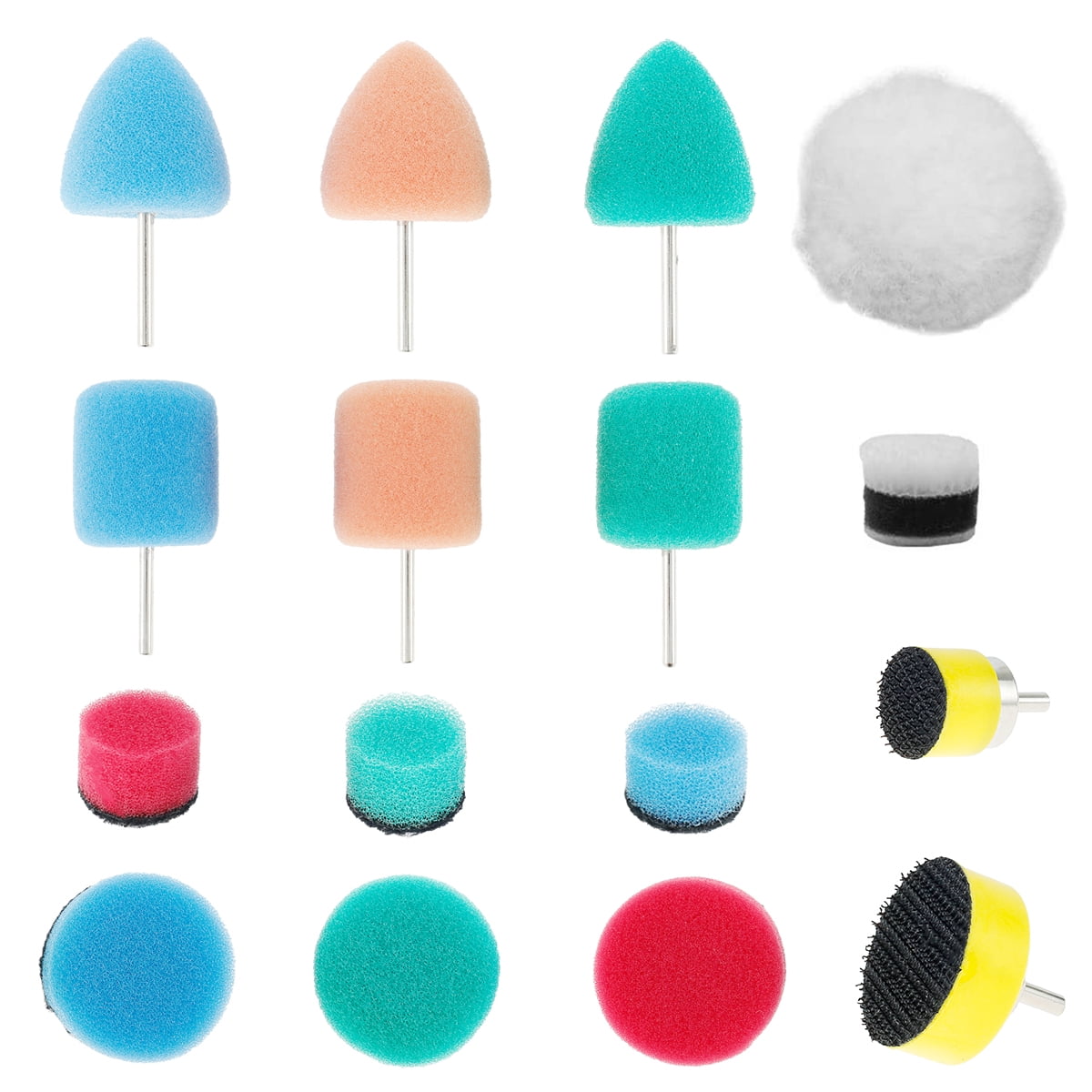 NKTIER 16pcs Mini Buffing Pads Sponge Polishing Pads Detail Polisher ...