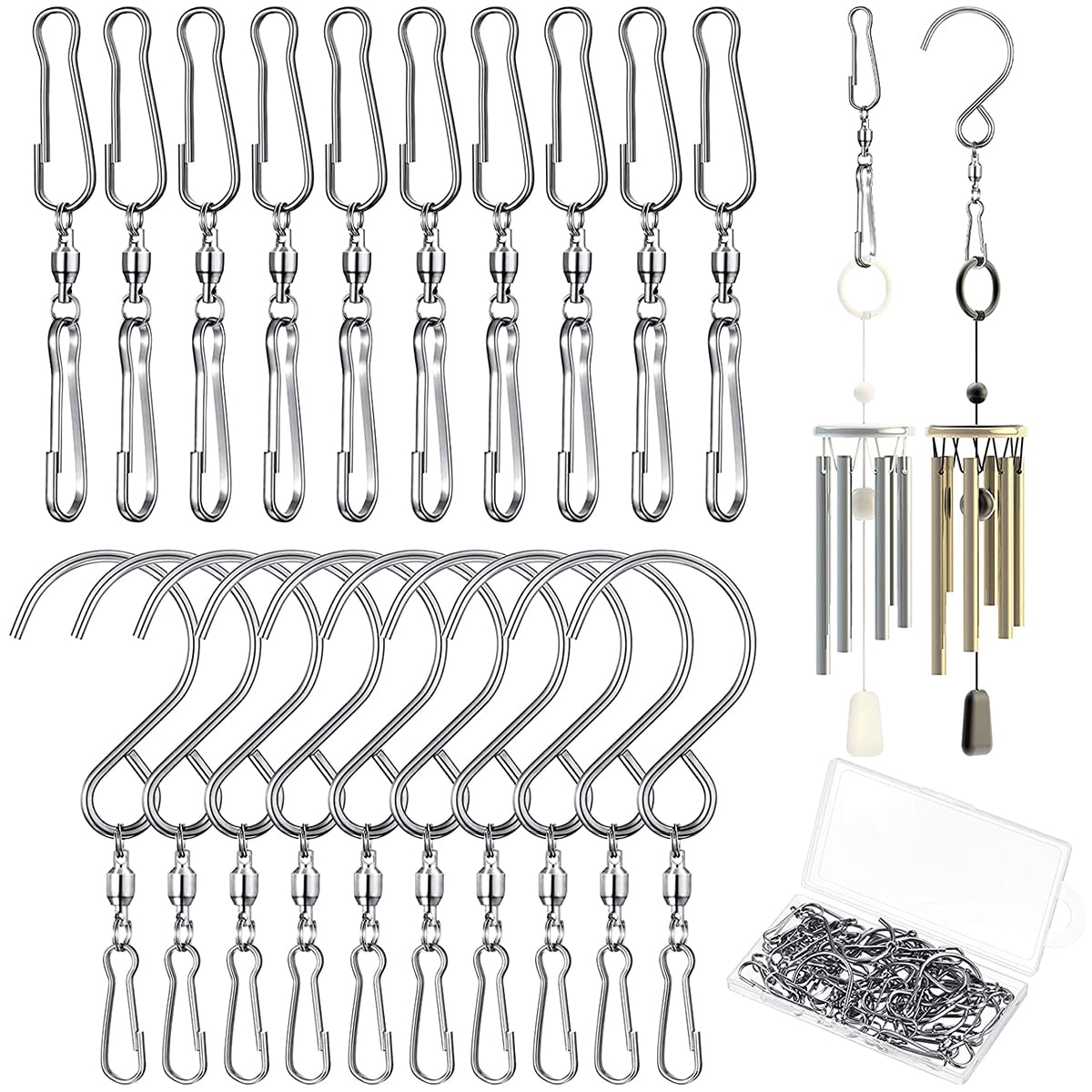 NKTIER 20PCS Swivel Hooks,Dual Wind Spinner 360 Degree Rotating Wind ...