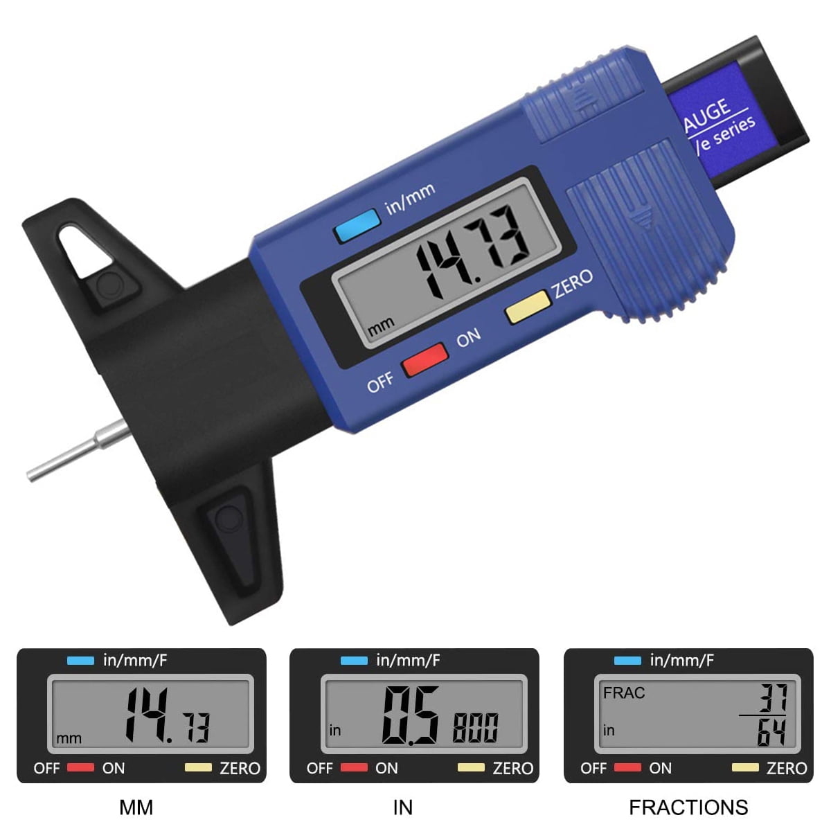 NKTIER Digital Tire Tread Depth Gauge,0-25.4 Mm Portable Tyre Tread Checker Tyre Measurement ...