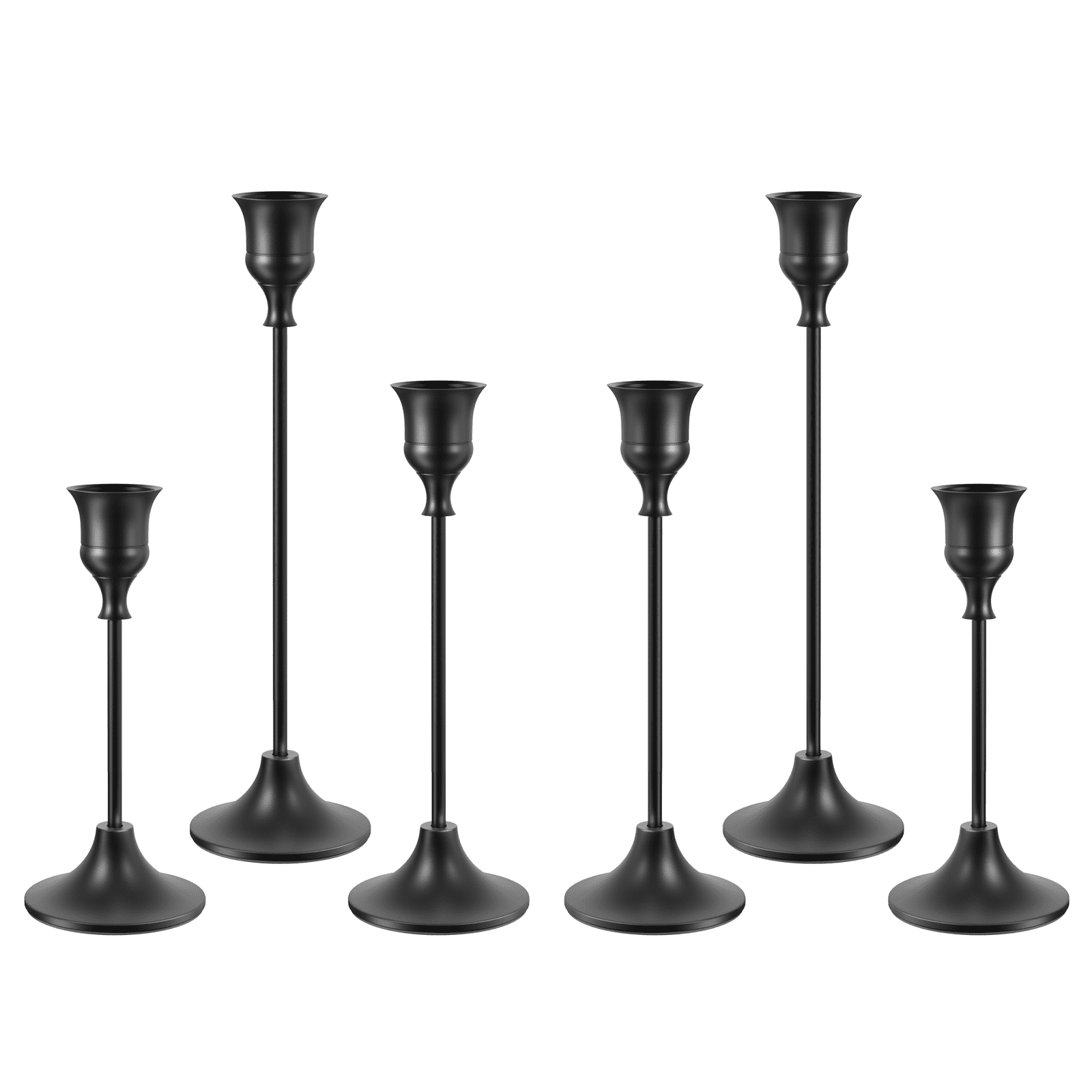 NLBTW Set of 6 Black Candlestick Holders, Taper Candle Holders for ...