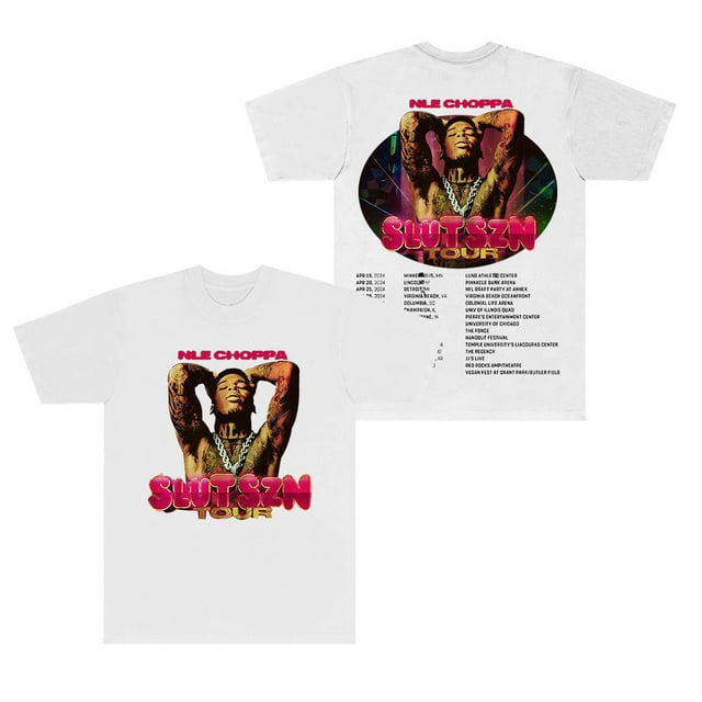 NLE Choppa 2024 Tour Dates T-Shirts Rapper New Logo Tee Summer Women ...
