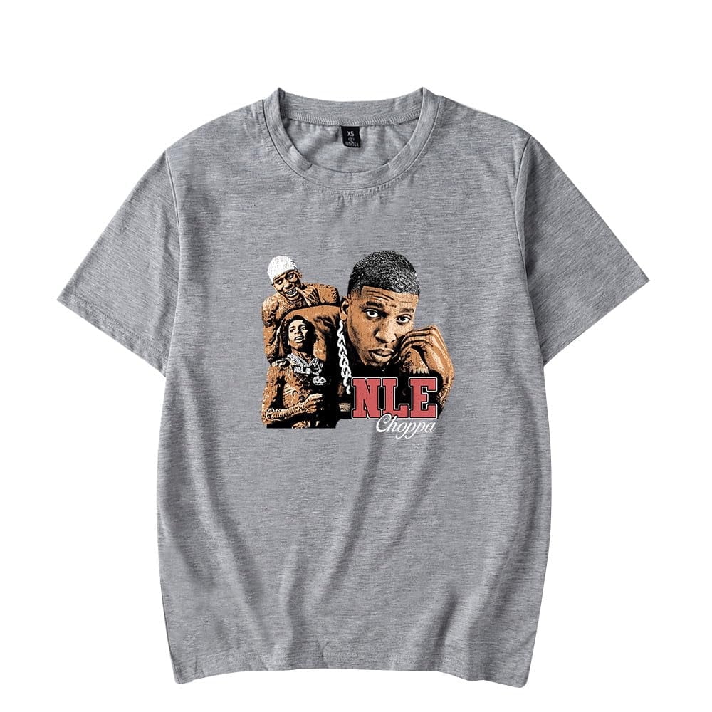 NLE Choppa 2025 Men's and women's pure cotton short sleeved round neck ...