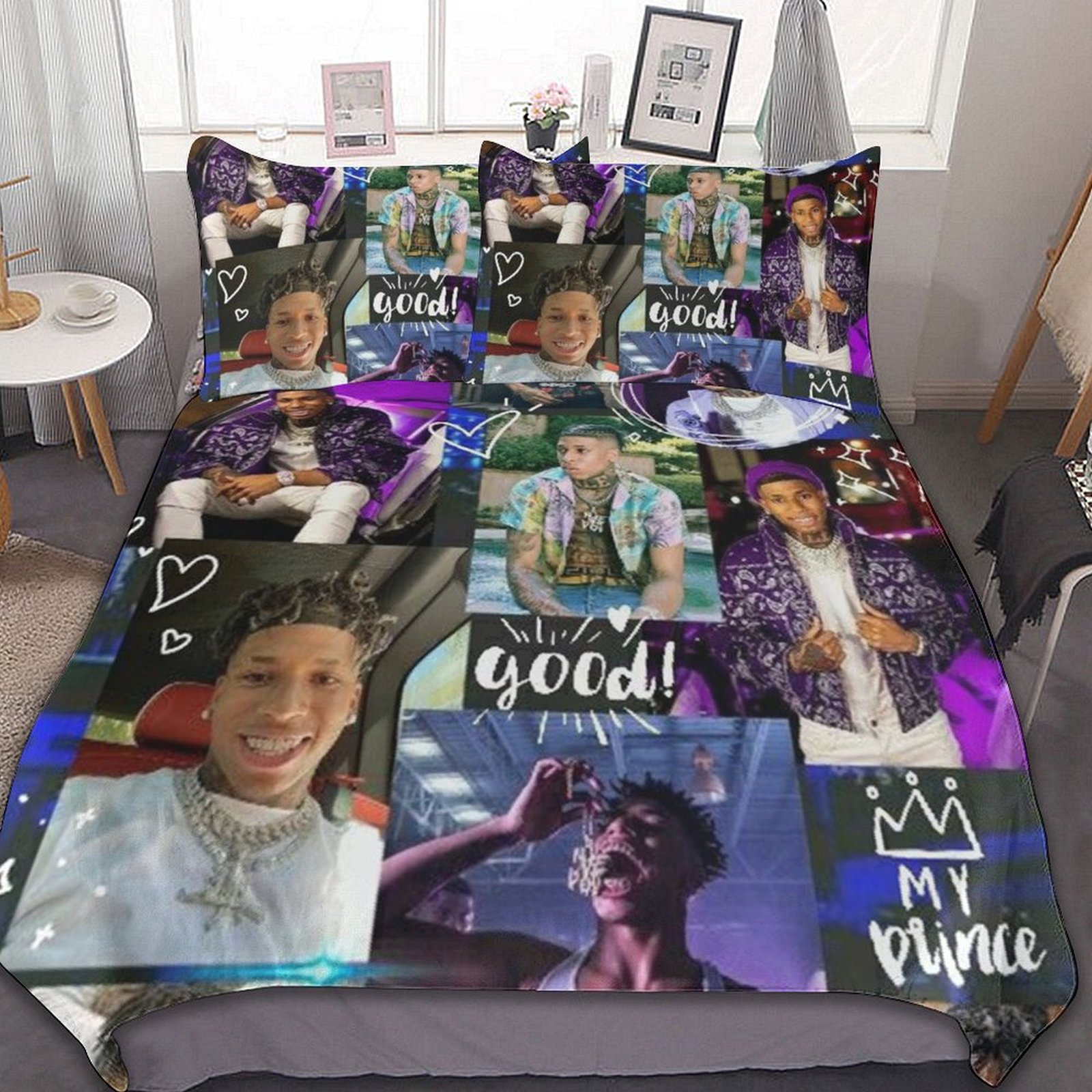 NLE Choppa 3 Pieces Quilt Cover Set Soft Bedding Set 1 Duvet Cover + 2 ...