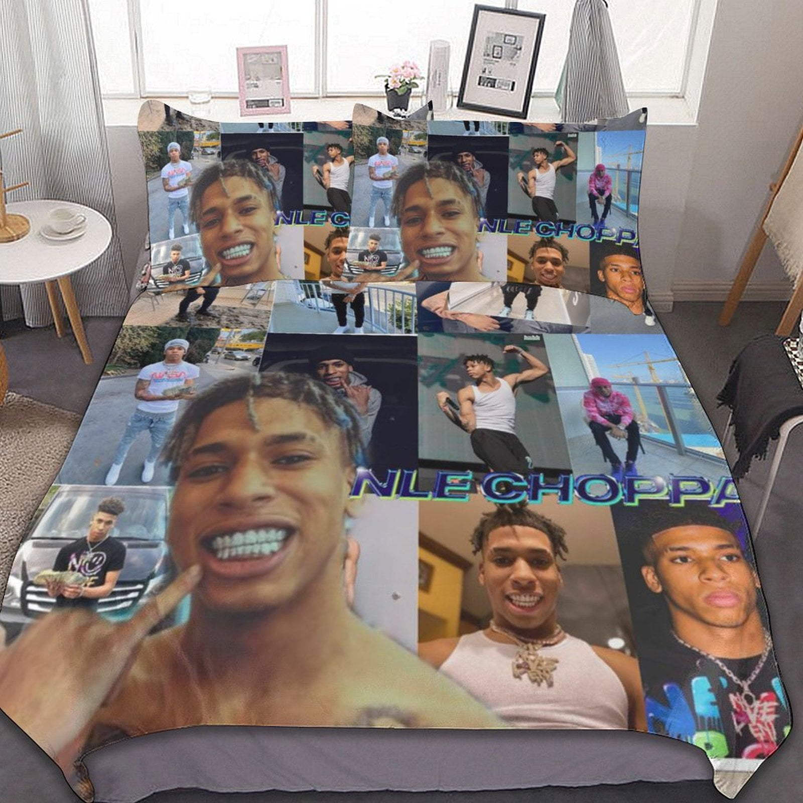 NLE Choppa 3 Pieces Quilt Cover Set Soft Bedding Set 1 Duvet Cover + 2 ...