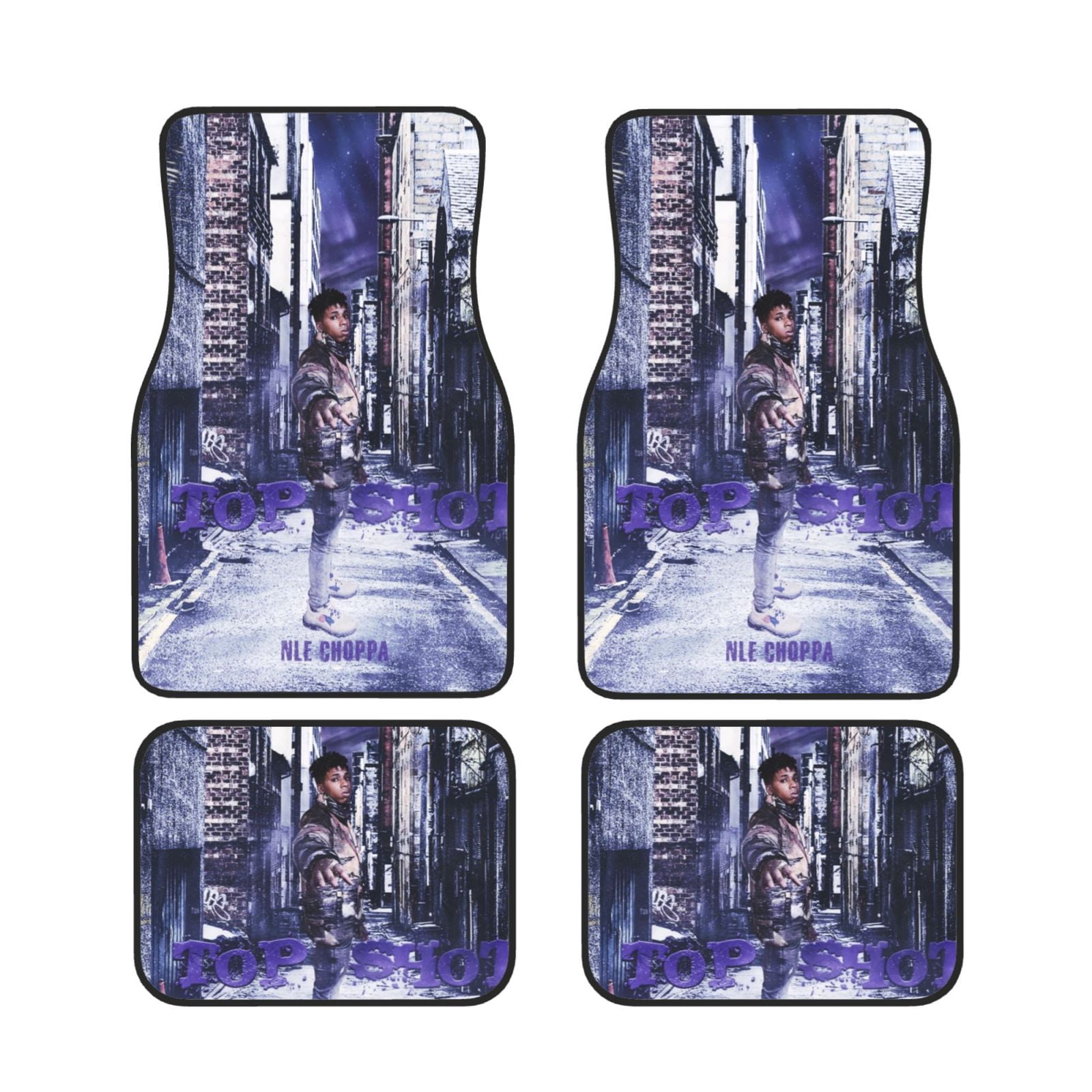 NLE Choppa Car Floor Mat Set 4-Piece Front/Rear Auto Foot Mats Carpet ...