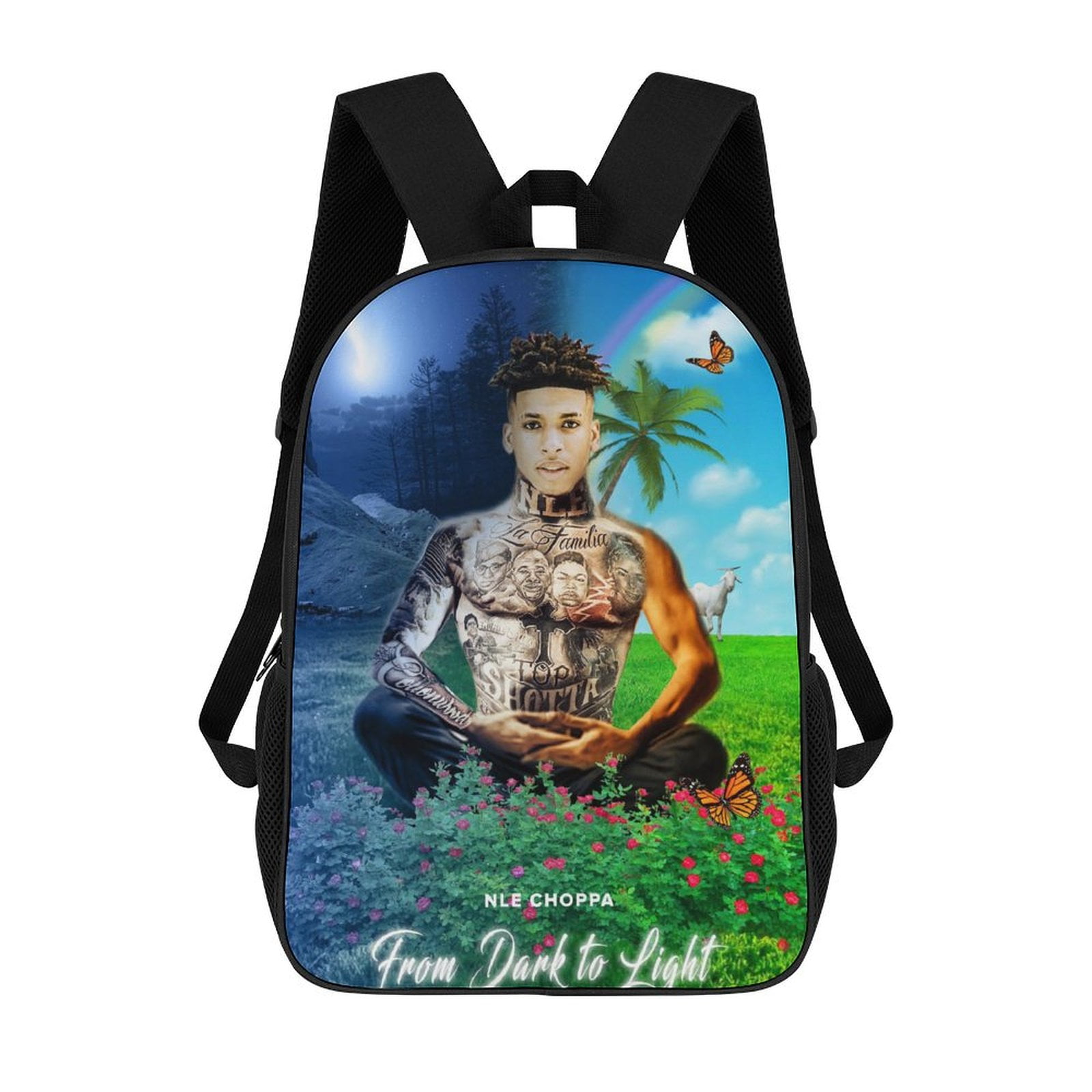 NLE Choppa From Dark To Light Backpack Casual Daypack School Bag ...