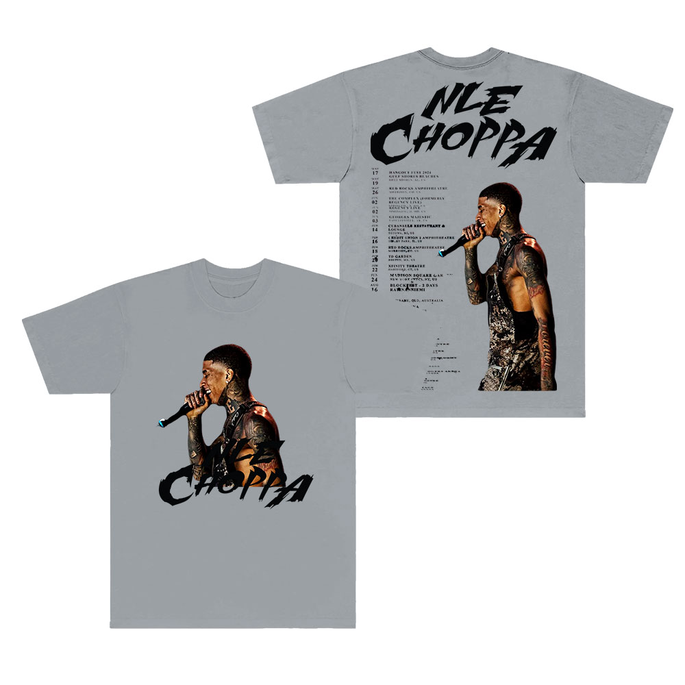 NLE Choppa Logo T-shirts North America Tour Merch Tee Women Men Fashion ...