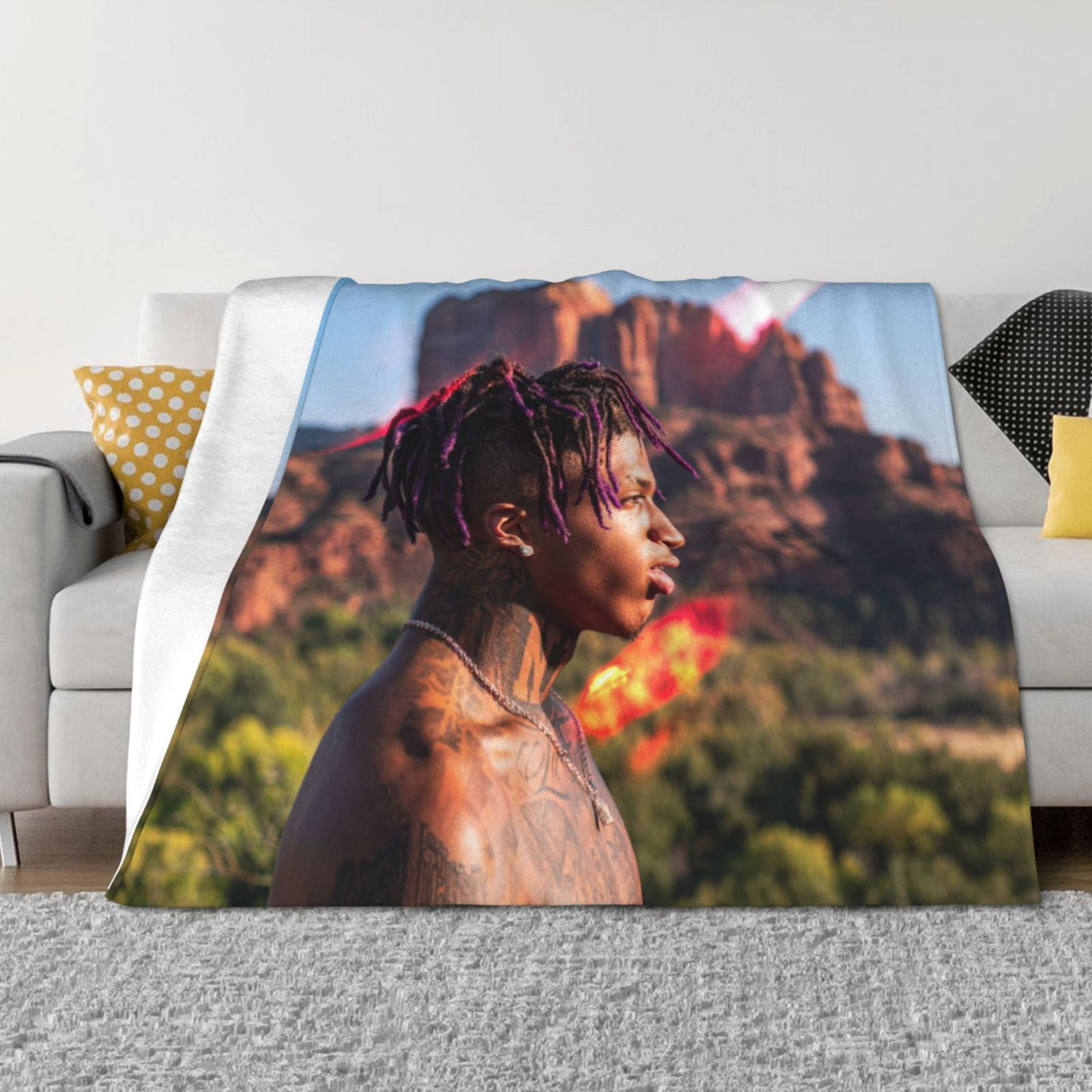 NLE Choppa Rapper Blanket Cozy Soft Fleece Flannel Bed Blanket All ...