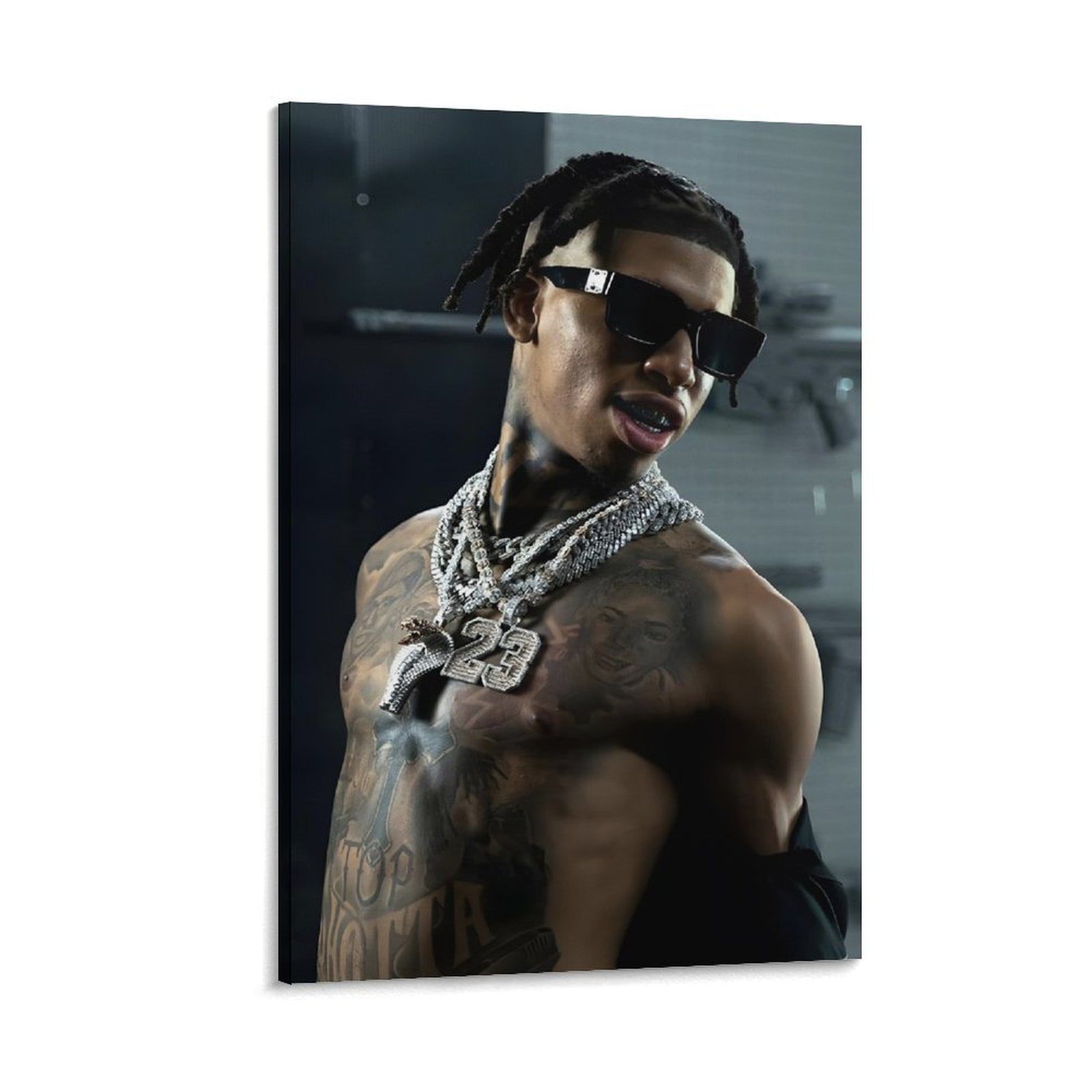 NLE Choppa Rapper Boy Cool Poster Artworks Canvas Poster Room Aesthetic ...
