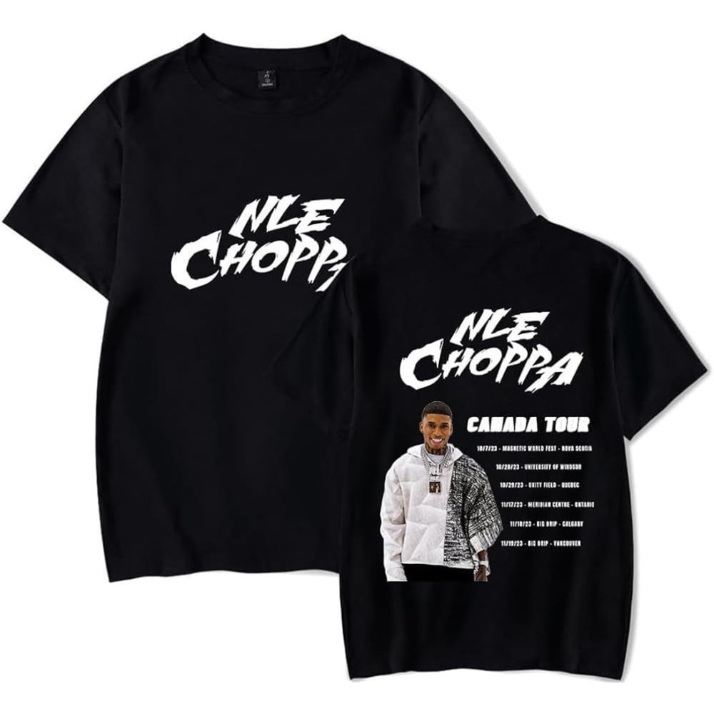 NLE Choppa Tour Merch Short Sleeve T-shirt Unisex Fashion Crew Neck Top ...