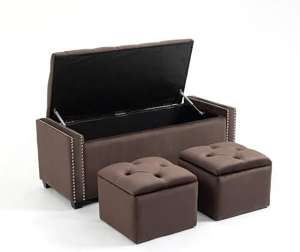 Nliboomlife Ottoman Bench Set Of 3 47 U201d Upholstered Velvet Bench