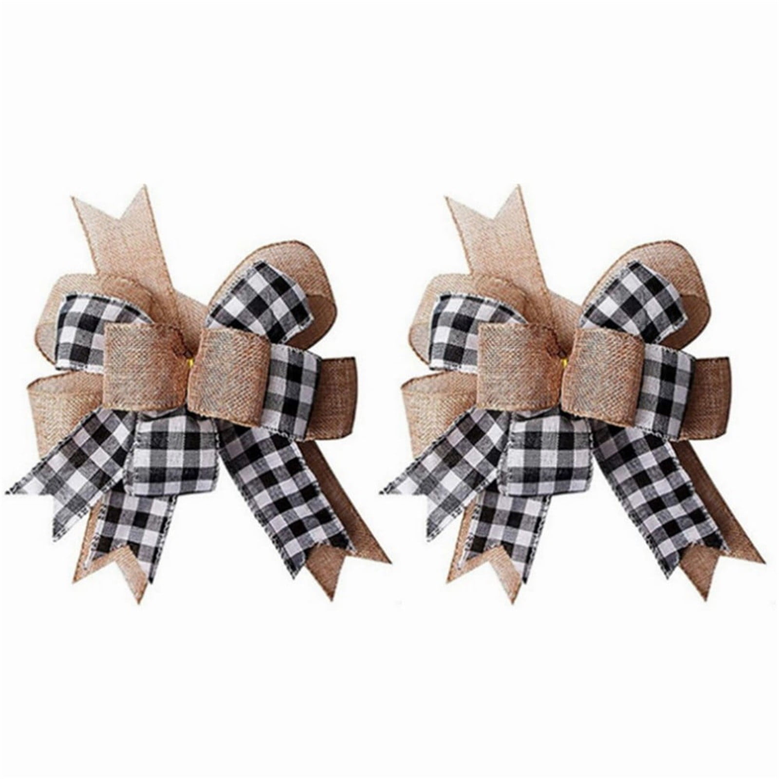 NLSDQEY2Pack Garland Bows Multi Layered White Black Buffalo Plaid ...