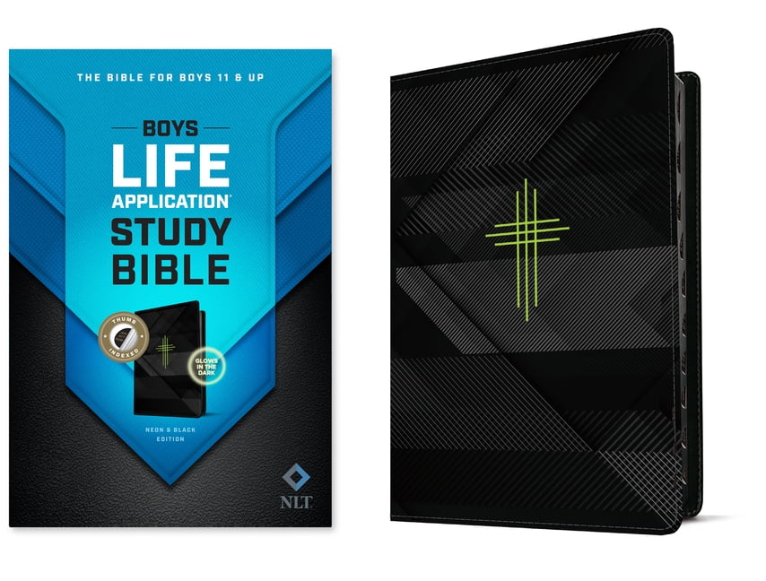 NLT Boys Life Application Study Bible, Tutone (Leatherlike, Neon/Black ...