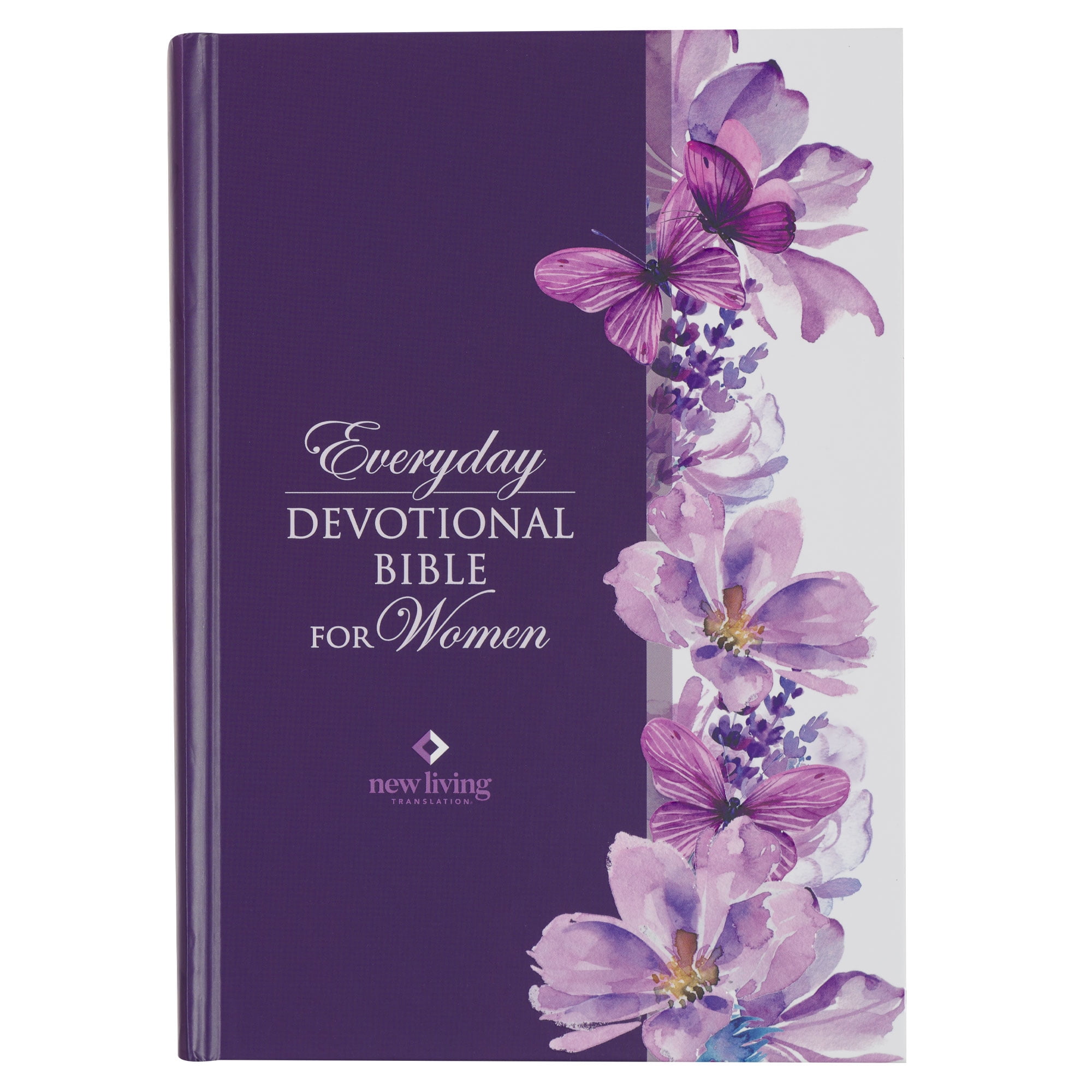 NLT Holy Bible Everyday Devotional Bible for Women New Living Translation, Purple Floral Printed ...