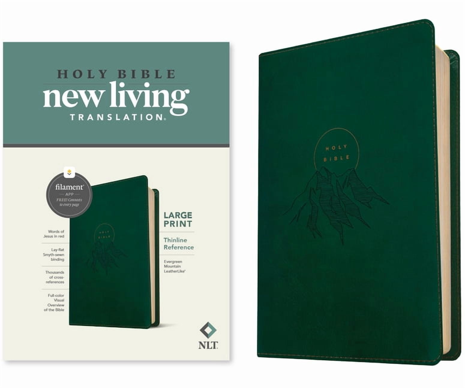 NLT Large Print Thinline Reference Bible, Filament Enabled (Leatherlike ...