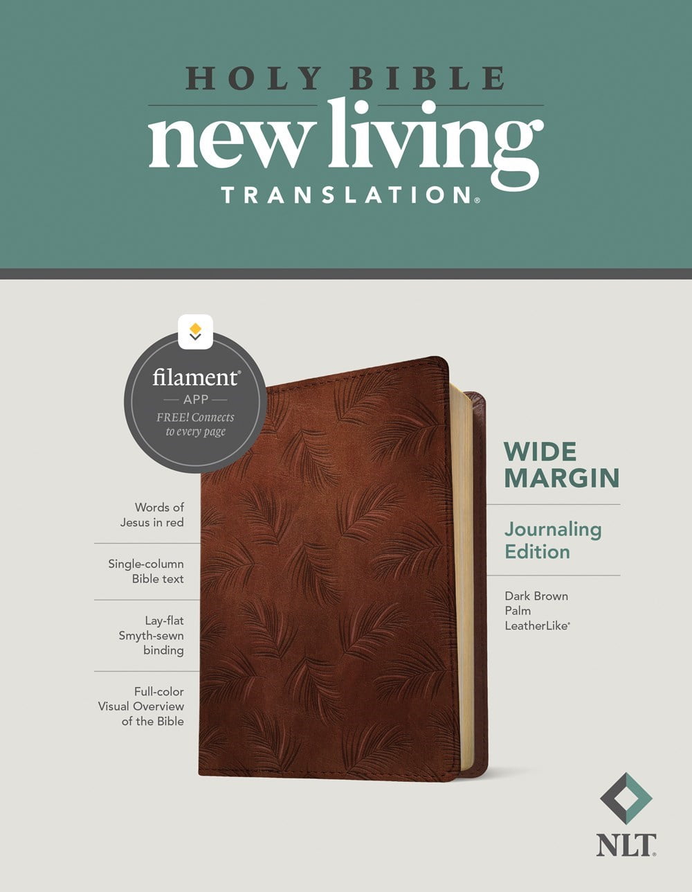 NLT Wide Margin Bible/Filament Enabled Edition-Dark Brown Palm ...