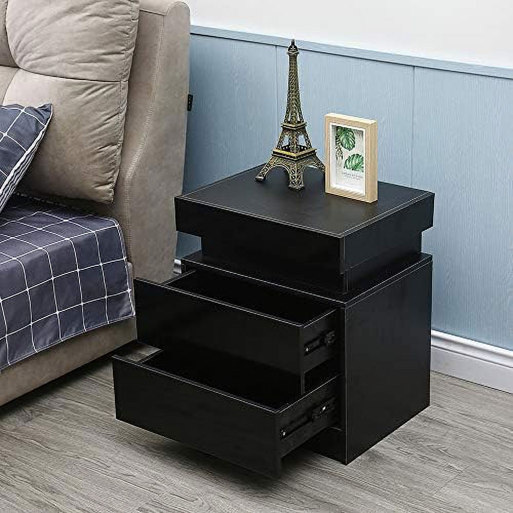 NLTBONNIE 2 Drawers Nightstand/Side End Table Tower - with Multi-Colour ...