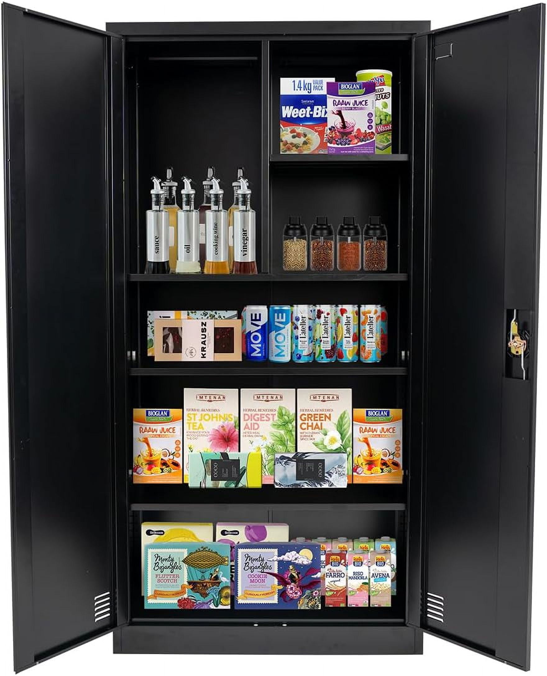 NLTBONNIE Garage Cabinet Metal Cabinet with Doors Locking File Cabinet ...