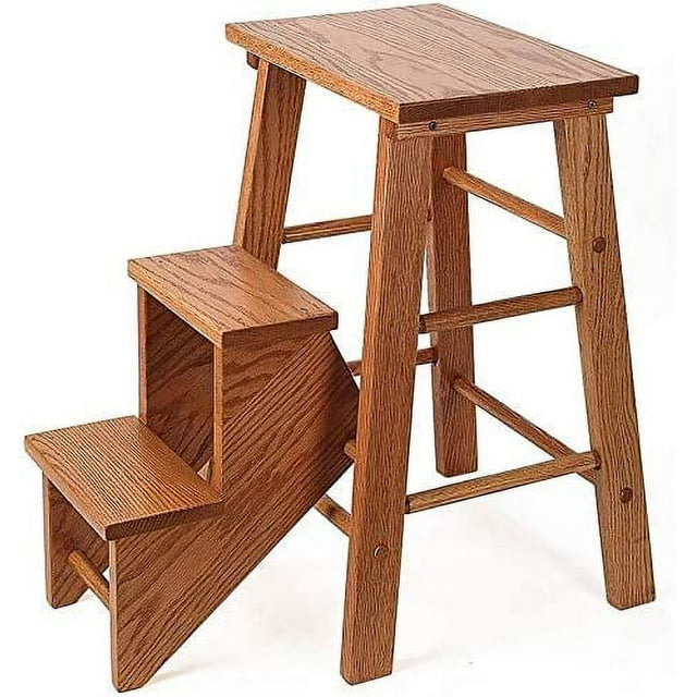 NLTBONNIE Lehman's Creative Wood Design Amish Made Solid Oak Step Stool ...