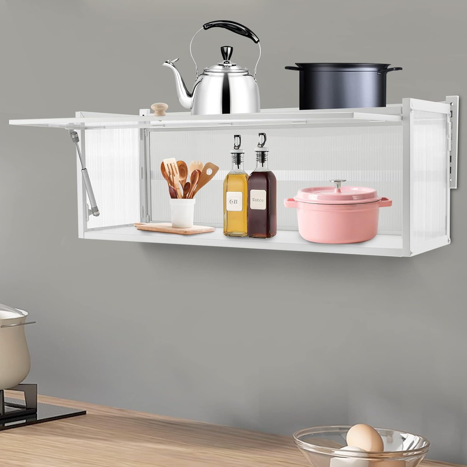 NLTBONNIE Wall Mounted Cabinet Modern Hanging Kitchen Wall Cabinet ...