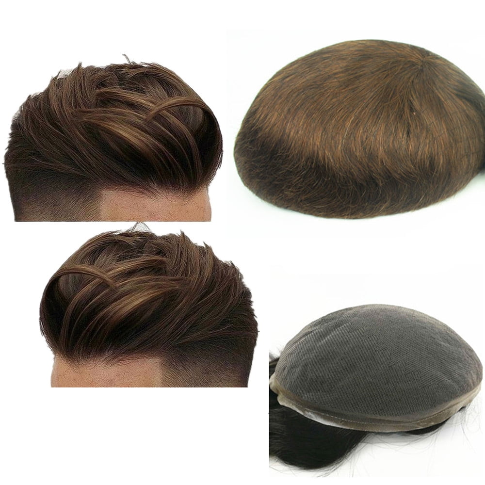 NLW European human hair toupee for men with Soft Super fine Swiss lace ...
