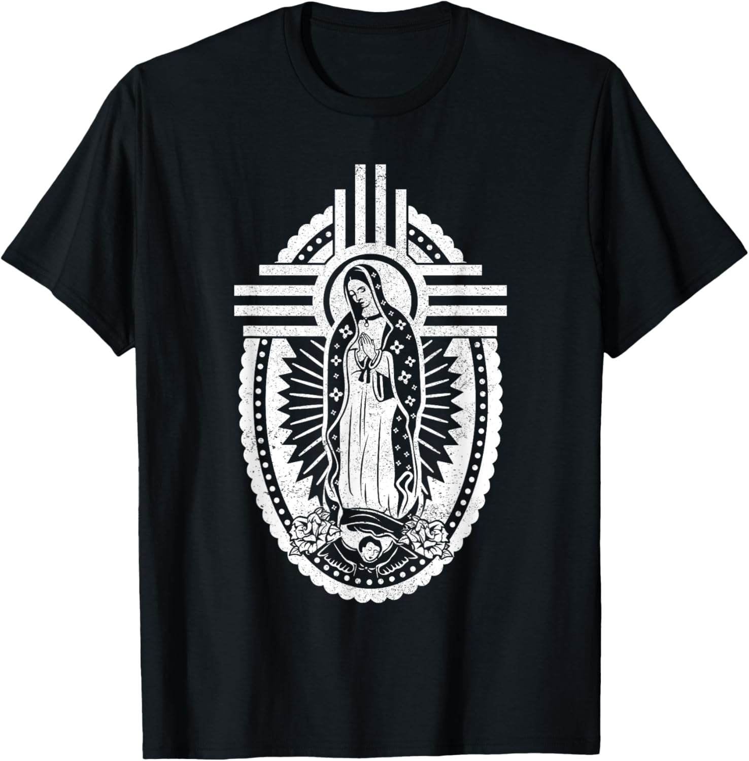 NM Zia Blessed Virgin Mary Our Lady of Guadalupe - La Virgen T-Shirt - Walmart.com