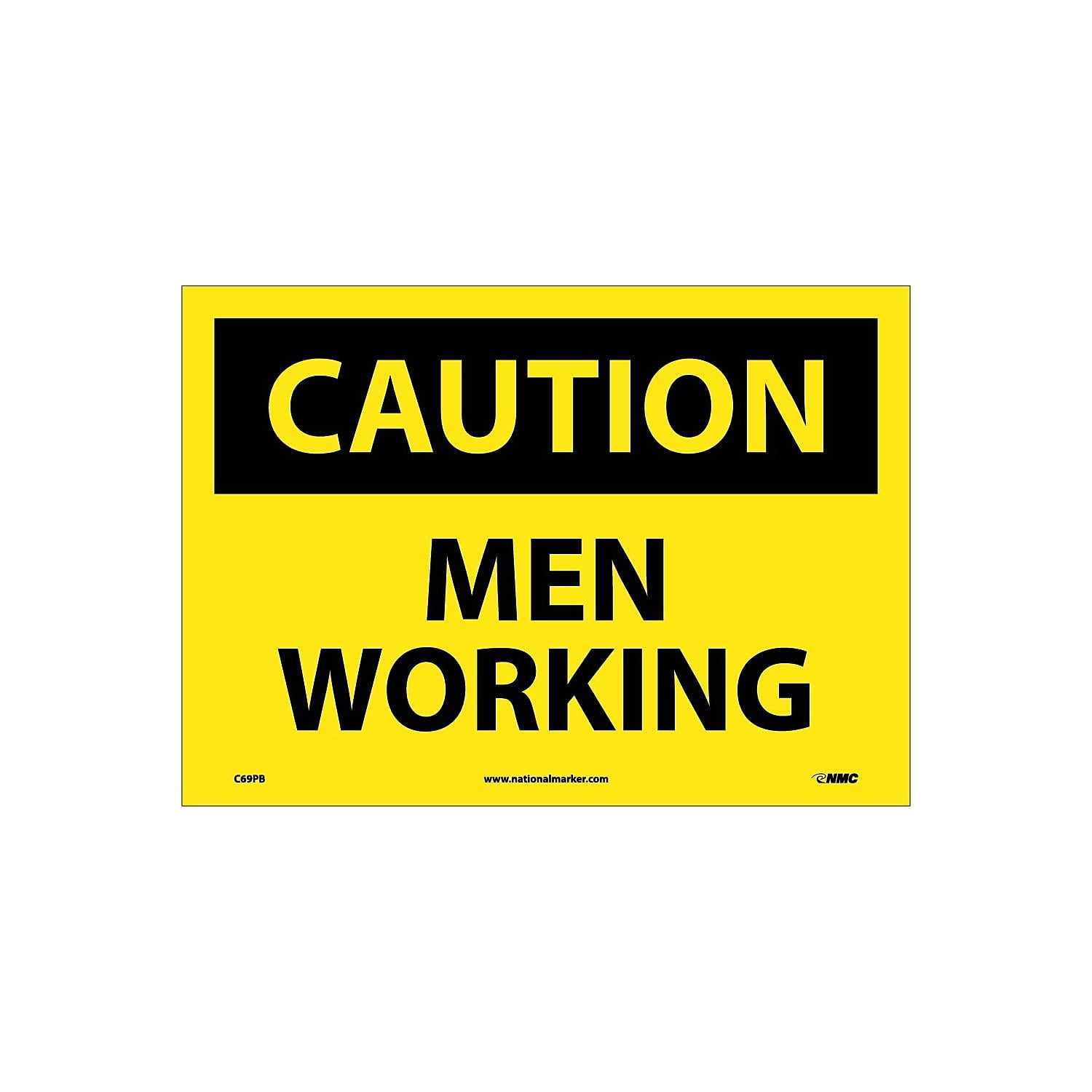 National Marker Caution Labels; Men Working 10" x 14" Adhesive Vinyl ...
