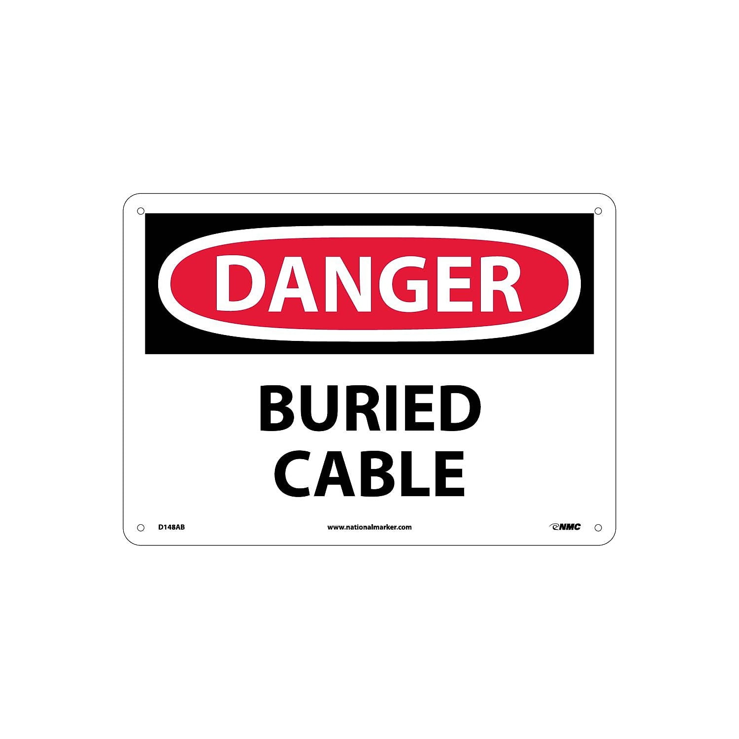 National Marker Danger Signs; Buried Cable 10X14 .040 Aluminum D148AB ...
