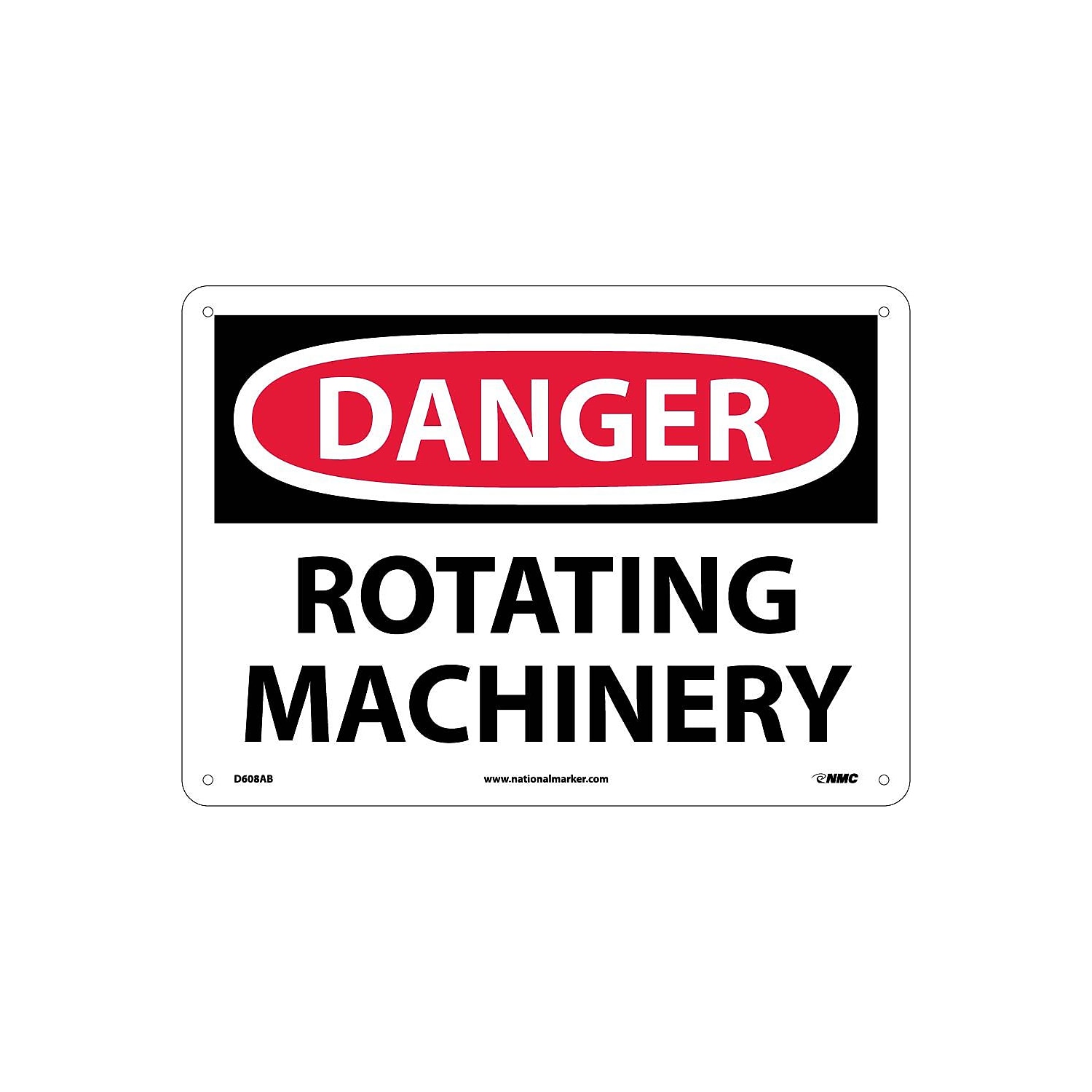 National Marker Rotating Machinery 10X14 .040 Aluminum Danger Sign ...