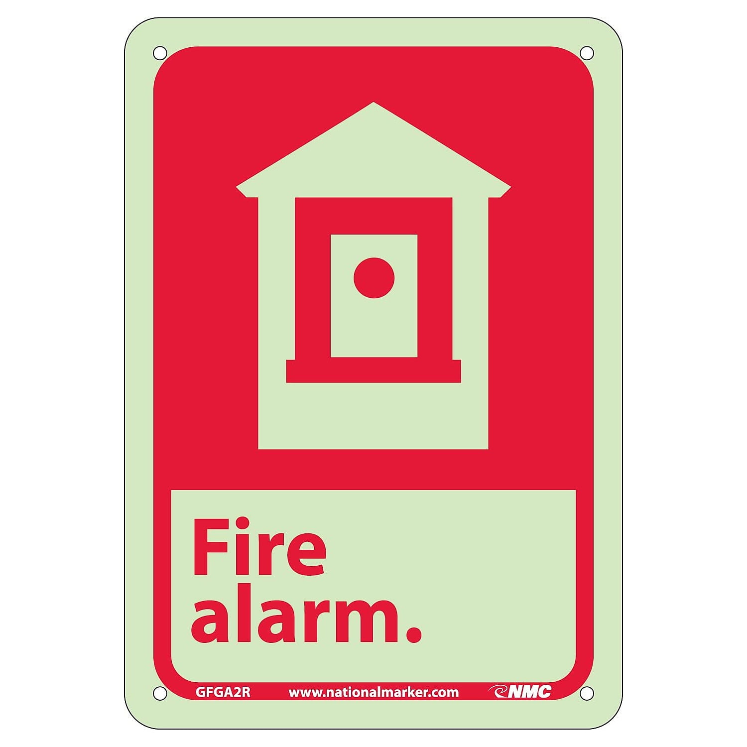 National Marker Notice Signs; Fire Fire Alarm 10X7 Rigid Plasticglow ...