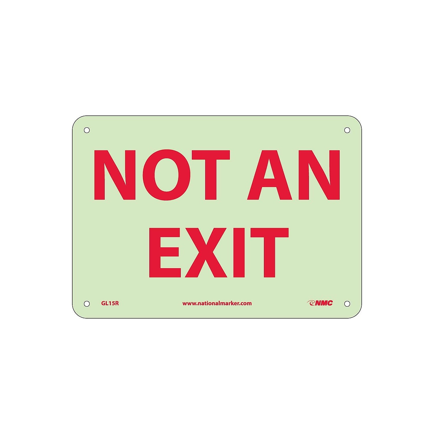 NMC GL15R Glo-Brite Not An Exit Sign - Rigid Plastic - Walmart.com