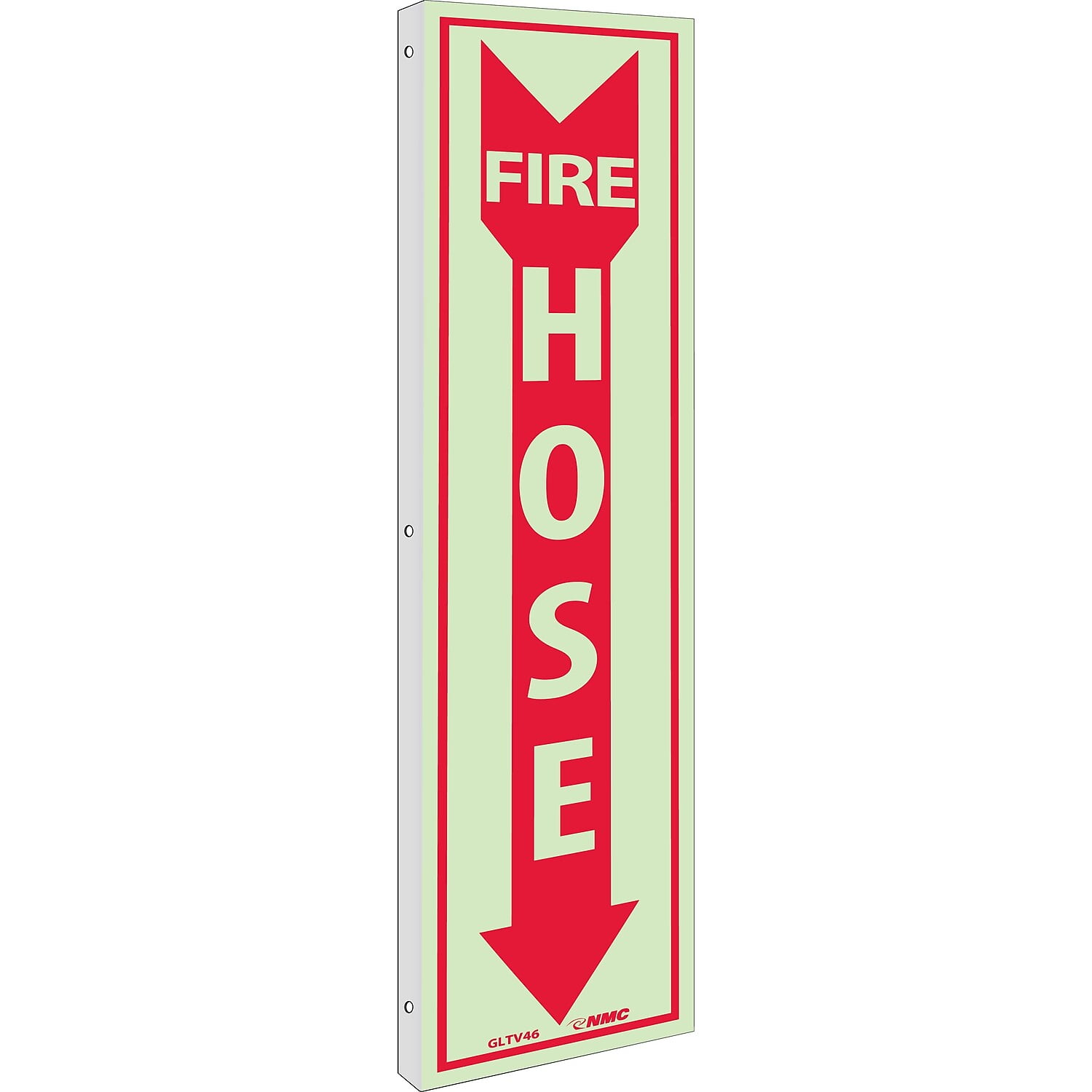 NMC GLTV46 Flange Sign, Legend "FIRE HOSE" with Down Arrow Graphic, 4 ...