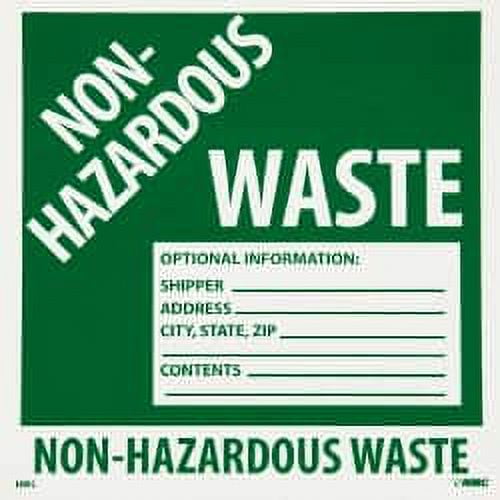 NMC Non-Hazardous Materials Label Legend: Non-Regulated Waste Optional ...