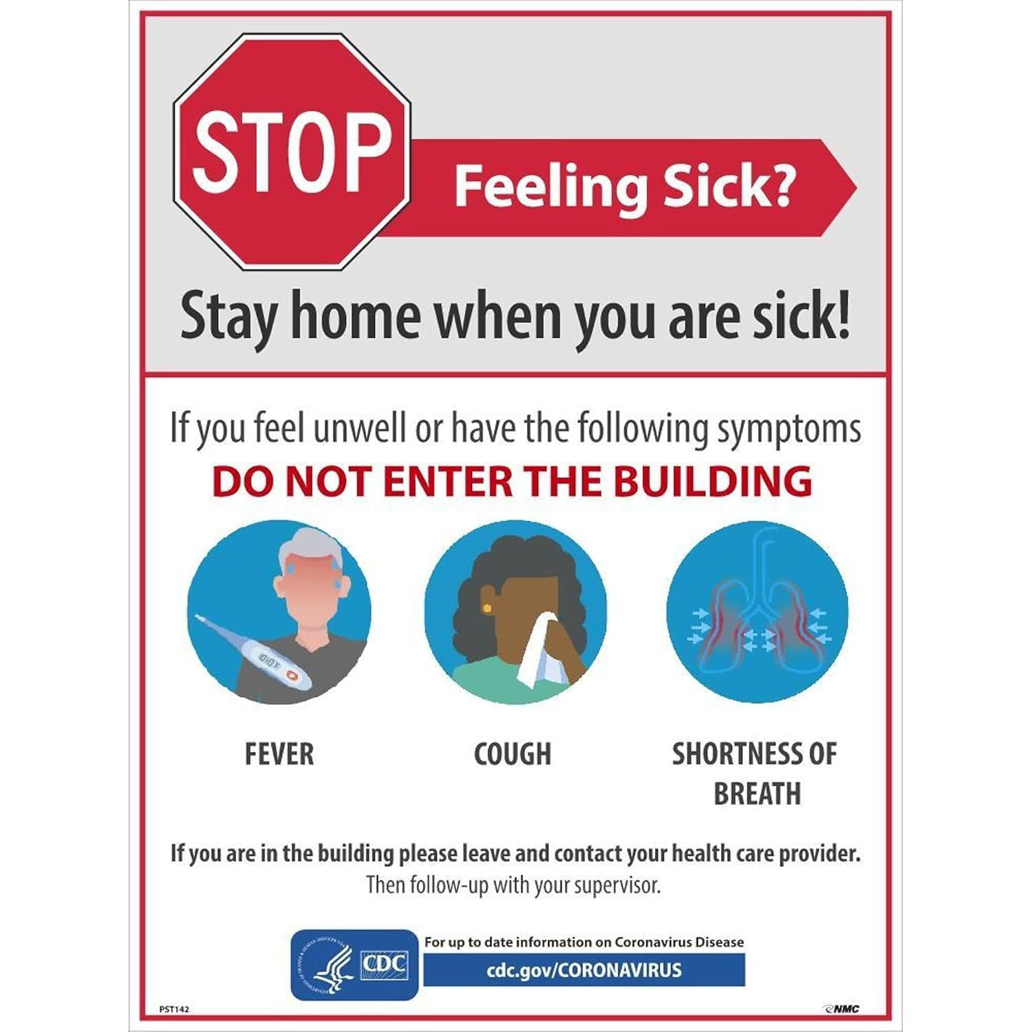 NMC PST142 Stay Home When You are Sick Poster, 24" x 18" - Walmart.com