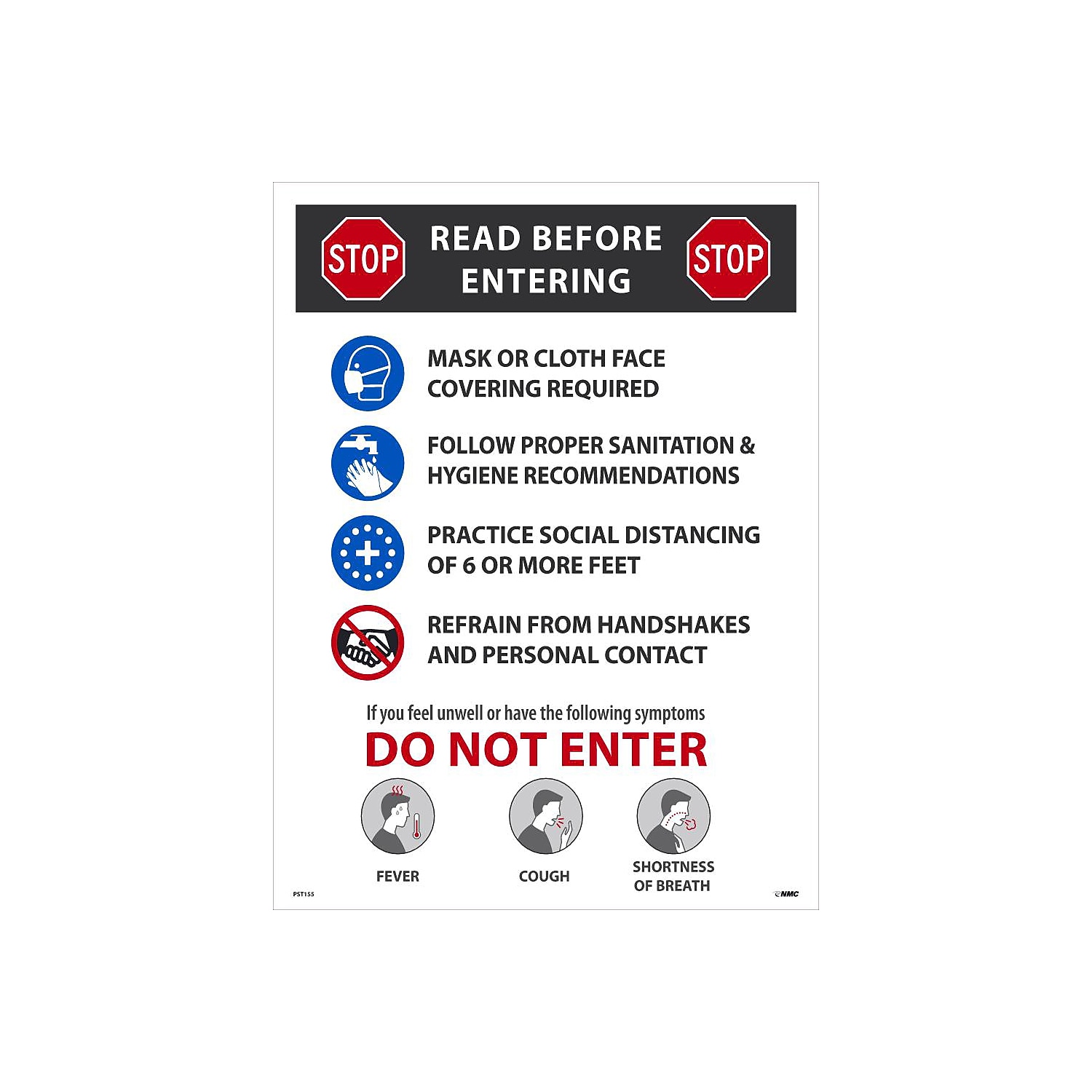 NMC - Safety poster - read before entering - rectangular - 17.99 in x ...