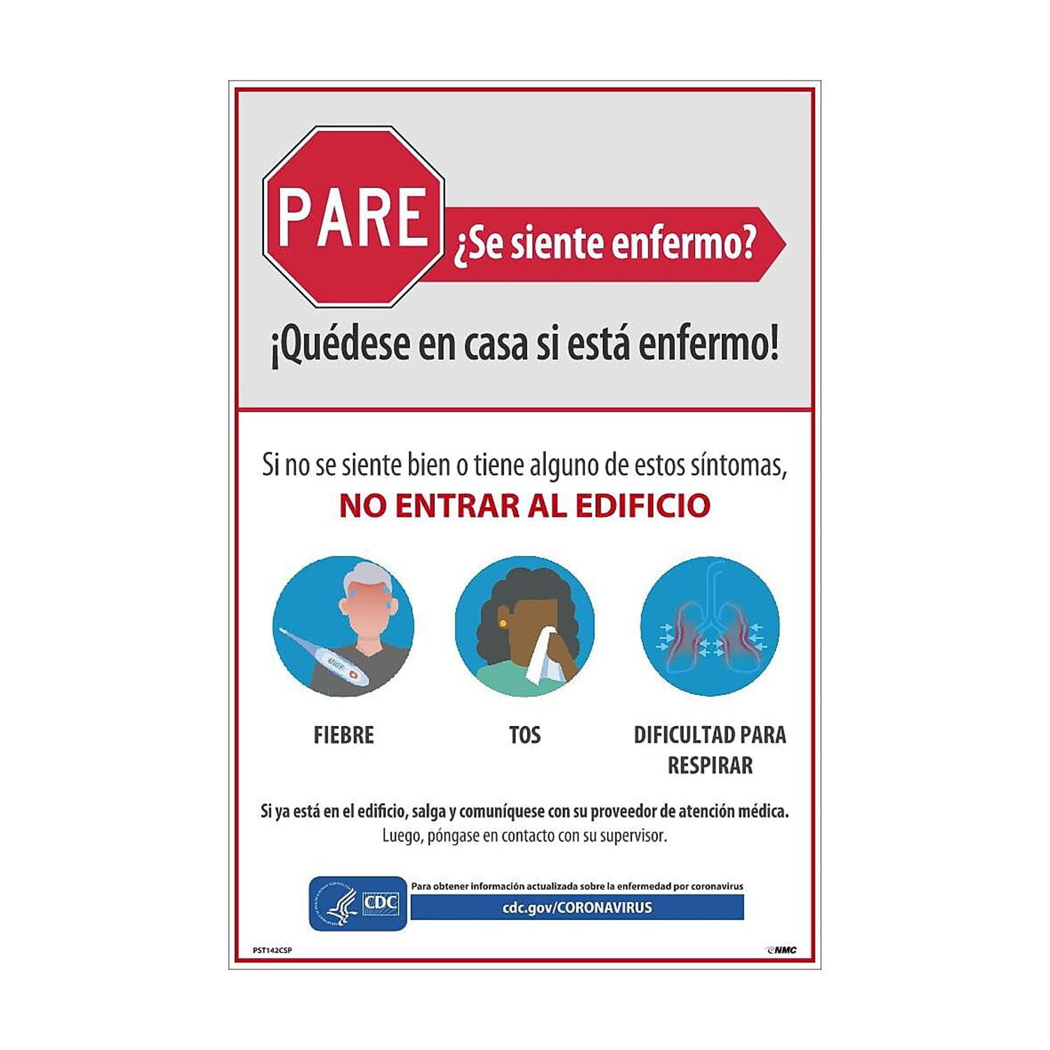 NMC - Safety poster - stay home when you are sick - rectangular - 12.01 ...