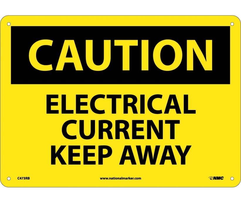 NMC Signs C473Rb, Caution Electrical Current Keep Away Sign, 10 X 14 ...