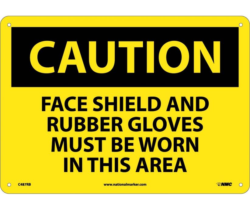 NMC Signs C487Rb, Caution Multi Protection Safety Sign, 10 X 14, Rigid ...