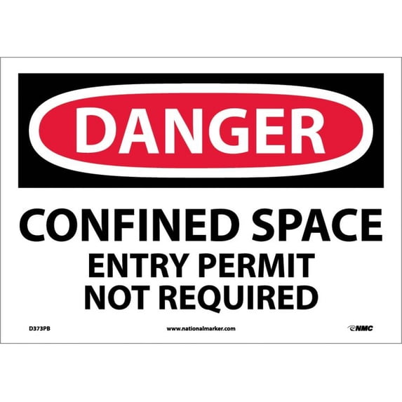 NMC Signs D373Pb, Danger Confined Space Entry Permit Not Required Sign ...