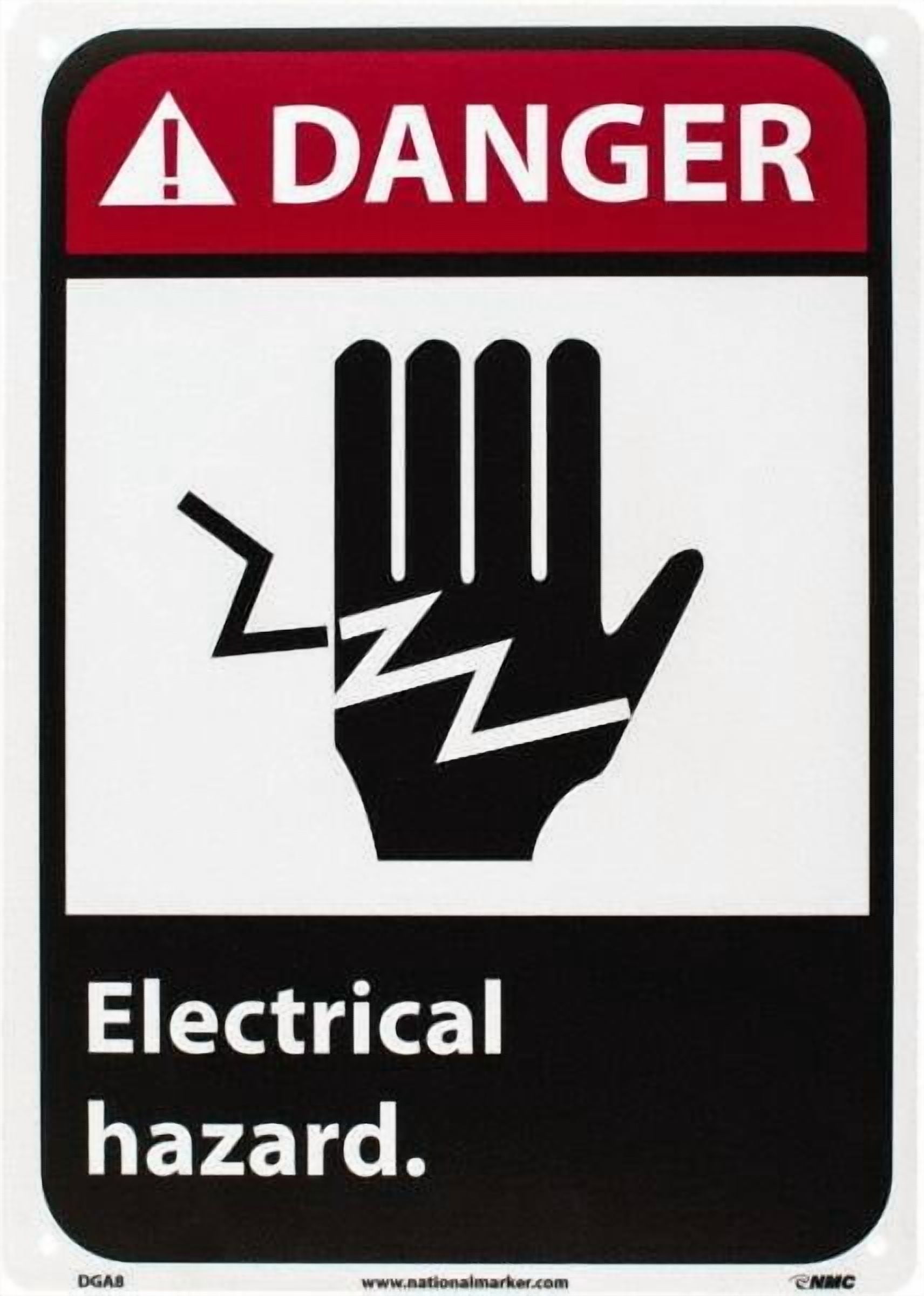 "Danger - Electrical Hazard", 14" Long x 10" Wide, Rigid Plastic Safety ...
