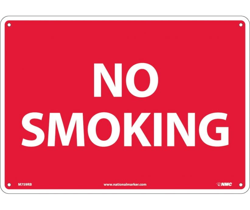 NMC Signs M759Rb, No Smoking Sign, 10 X 14, Rigid Plastic .050 ...