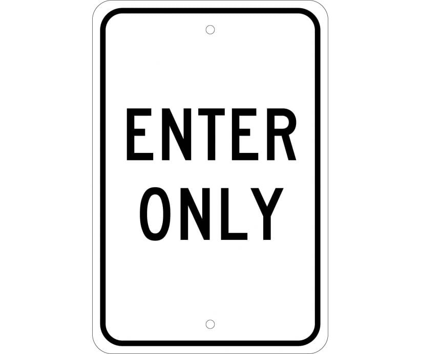 NMC Signs Tm36J, Enter Only Sign, 18 X 12, Aluminum .080 - Walmart ...