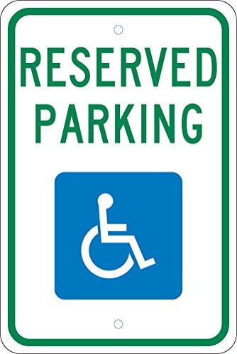 NMC TM97J Reserved Parking Ada Sign - 12 in. x 18 in, Heavy Duty ...