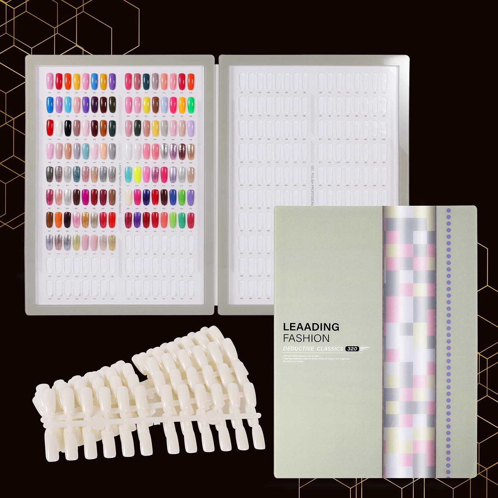 NMKL38 320 Poly Nail Gel Color Chart Display Book with 360 nail tips ...